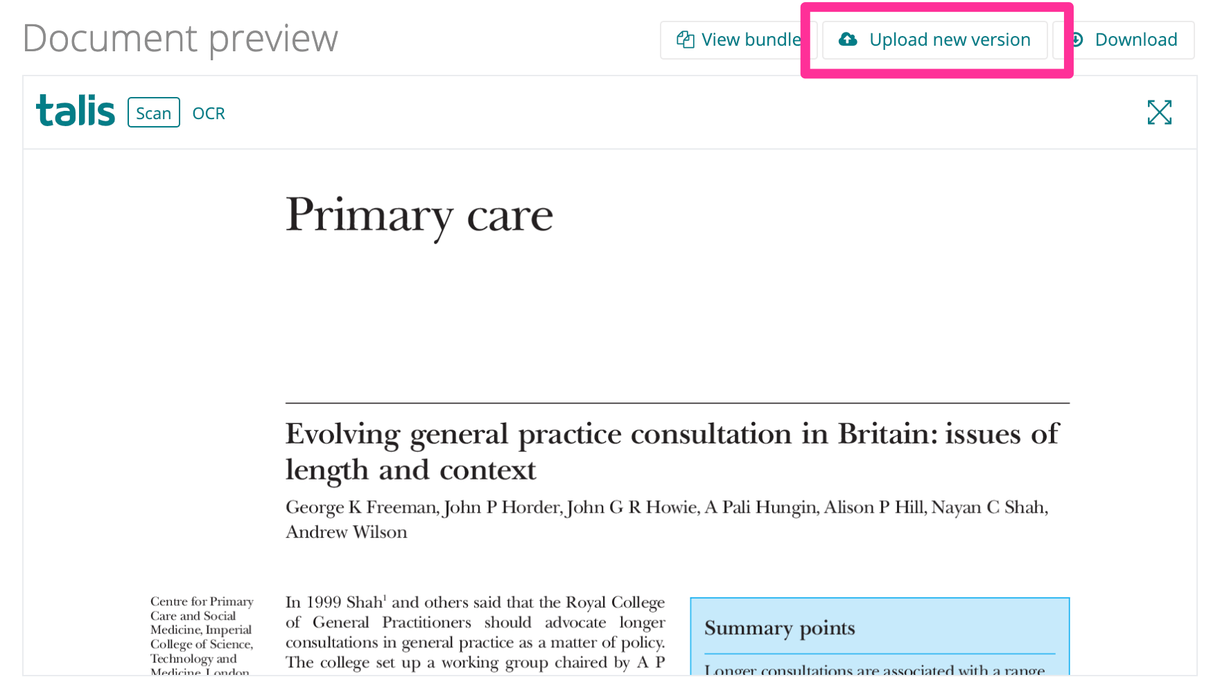 Upload a new version to a digitisation request – Talis Aspire