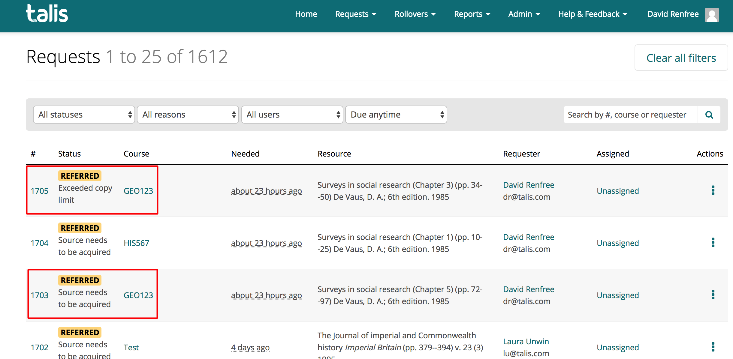 Divisibility behaviour options - (Australian Universities Only) – Talis Aspire