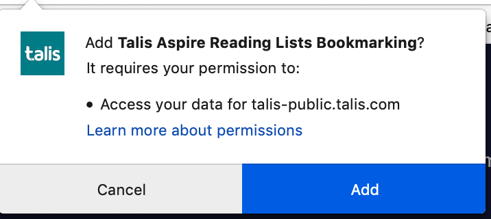 Bookmarking from your web browser – Talis Aspire