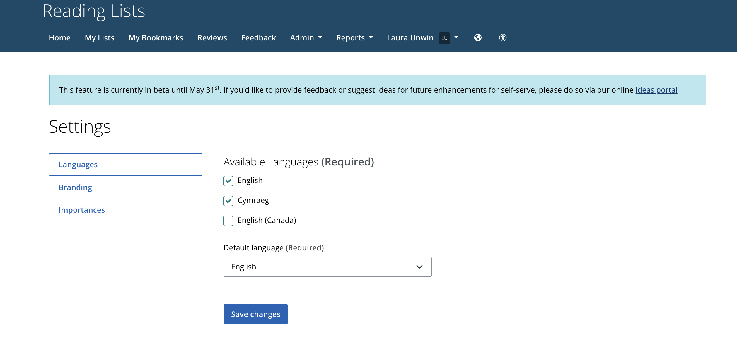 Talis Aspire Settings – Talis Aspire