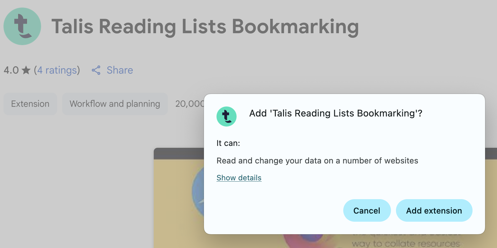 Installing and using a bookmarking extension – Talis Aspire