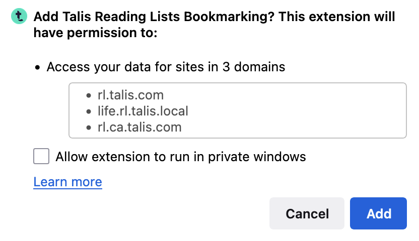 Installing and using a bookmarking extension – Talis Aspire